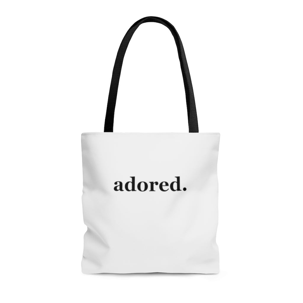 word love. - "adored." design tote bag - available in 3 sizes – enlifenment